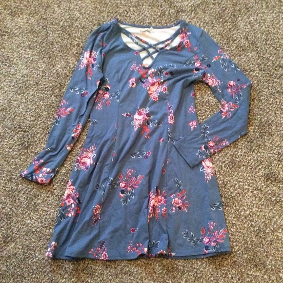 Mudd | Dresses | Floral Dress With Crisscross Neckline By Mudd | Poshmark